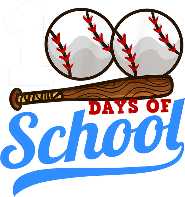 100 Days of School with Baseball DTF (direct-to-film) Transfer – Twisted Image Transfers