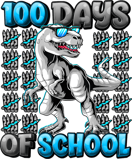 100 Days of School with Dinosaur DTF (direct-to-film) Transfer – Twisted Image Transfers