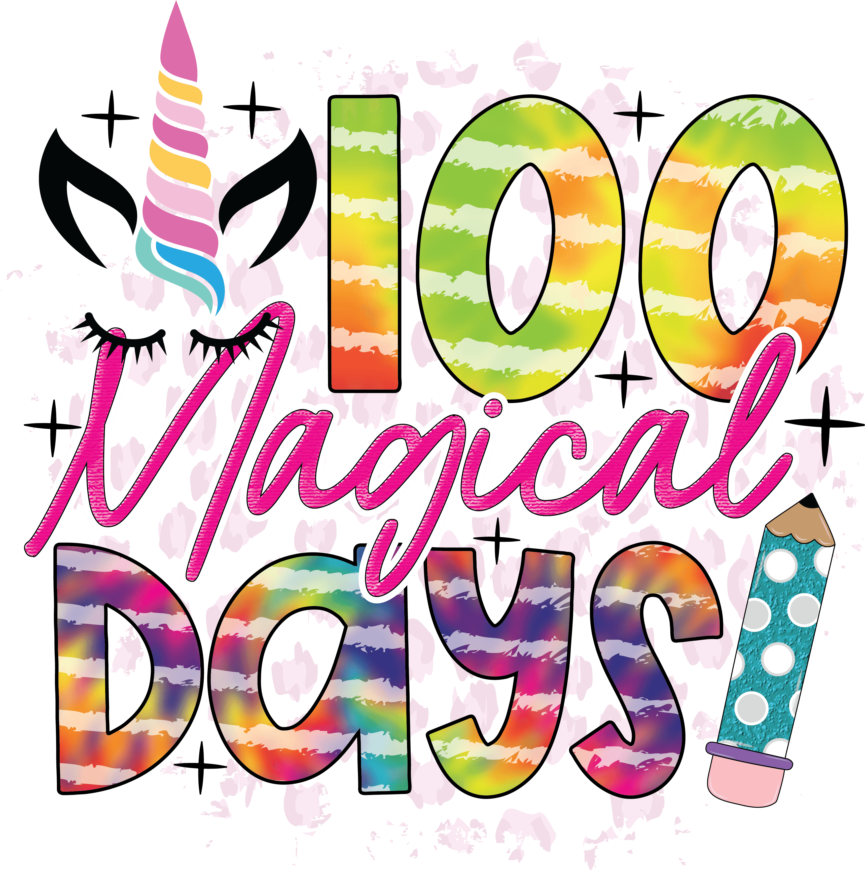 100 Magical Days of School with Unicorn DTF (direct-to-film) Transfer – Twisted Image Transfers