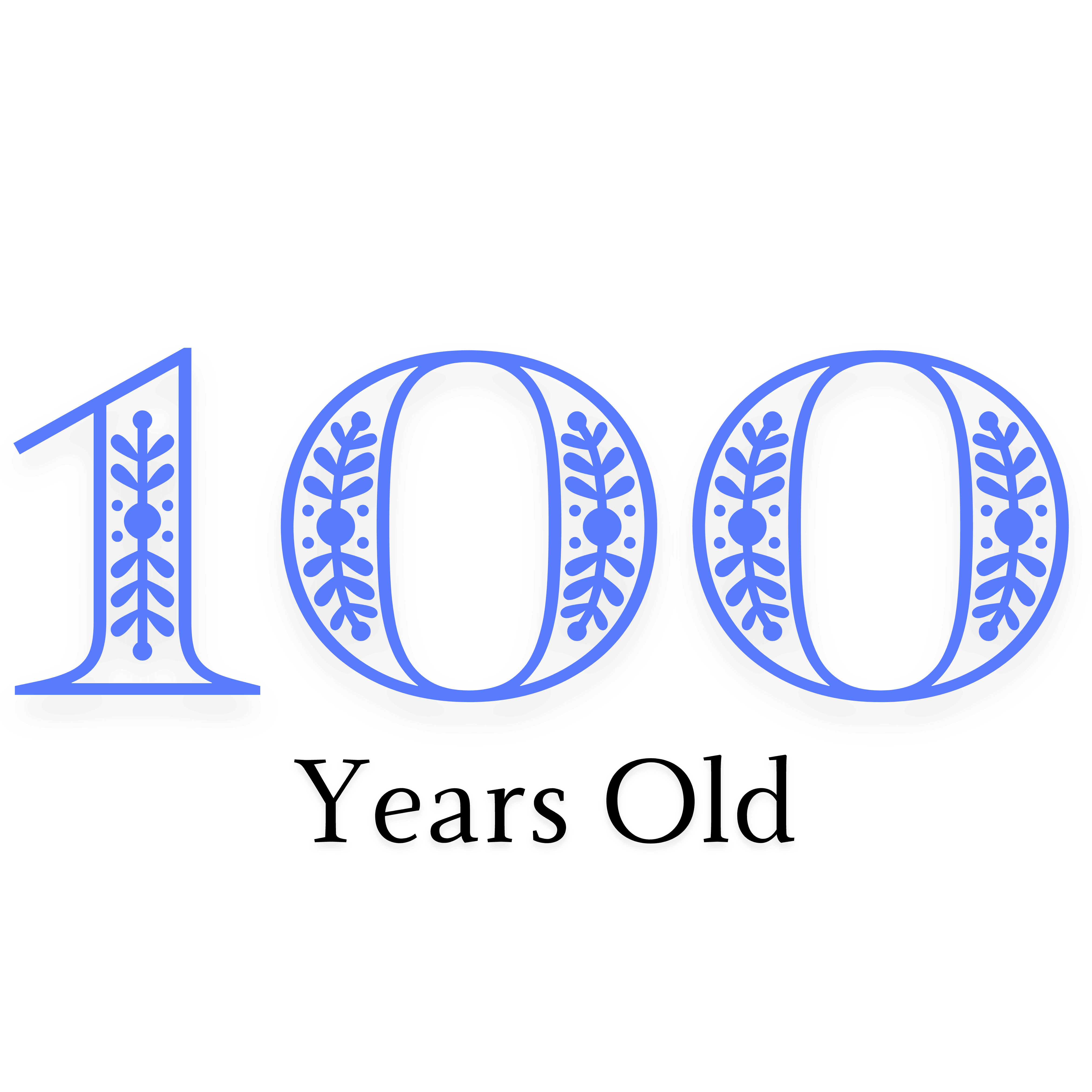 100 Years Old in Blue DTF (direct-to-film) Transfer – Twisted Image ...