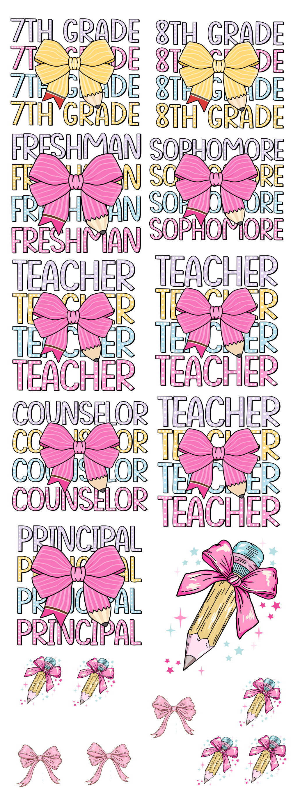 Back to School 4 60" DTF Direct to Film Ready to Ship Gang Sheet – Twisted Image Transfers