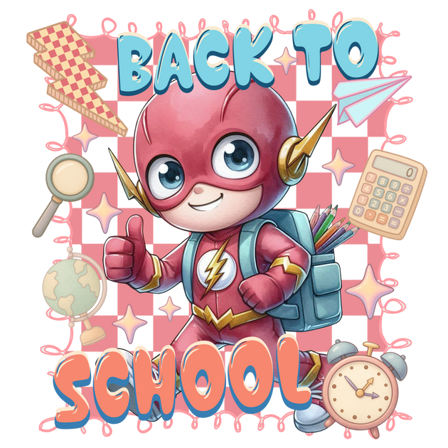 Back to School Globe Clock & Character DTF (direct-to-film) Transfer – Twisted Image Transfers