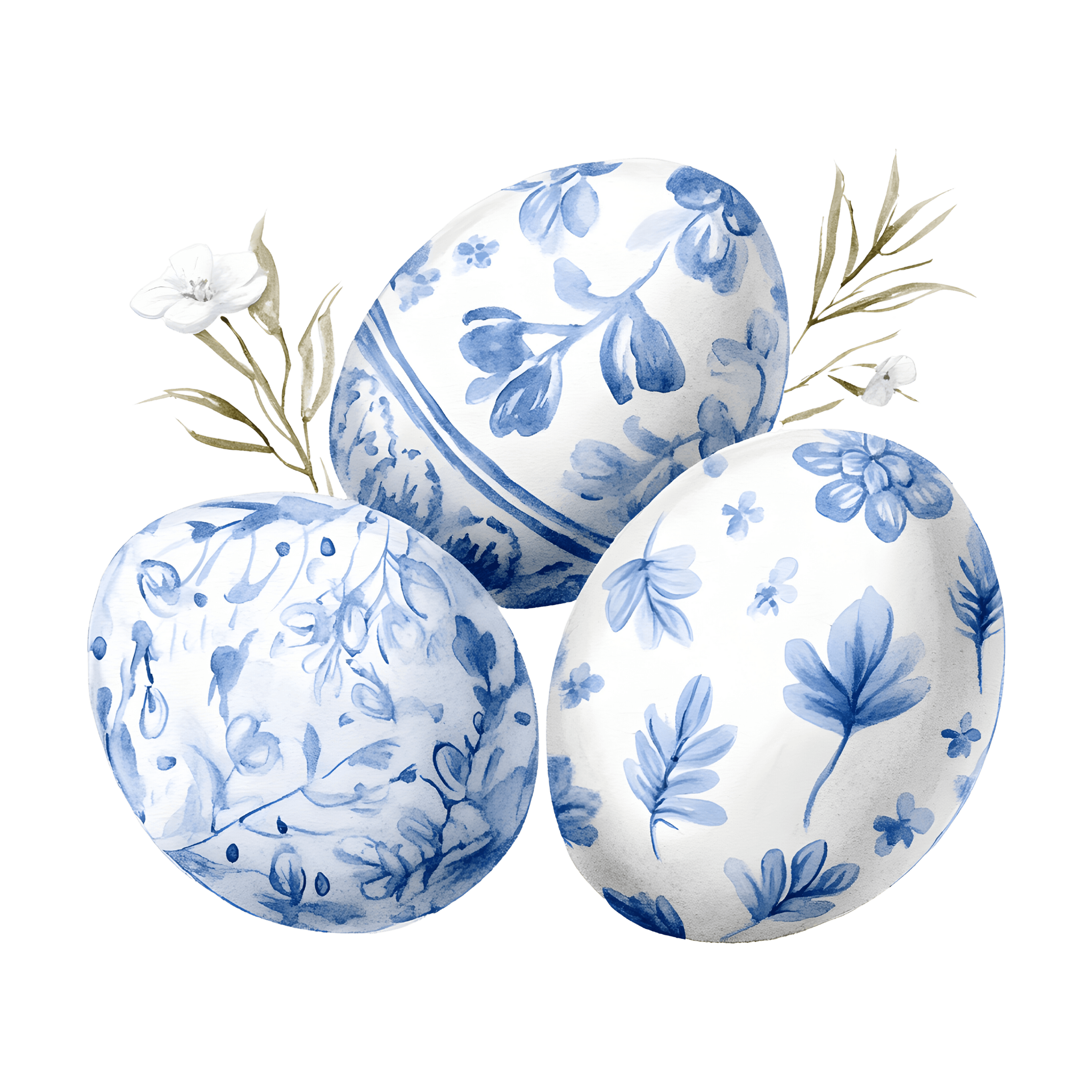 Blue Toile Easter 11 DTF (direct to film) Transfer – Twisted Image Transfers