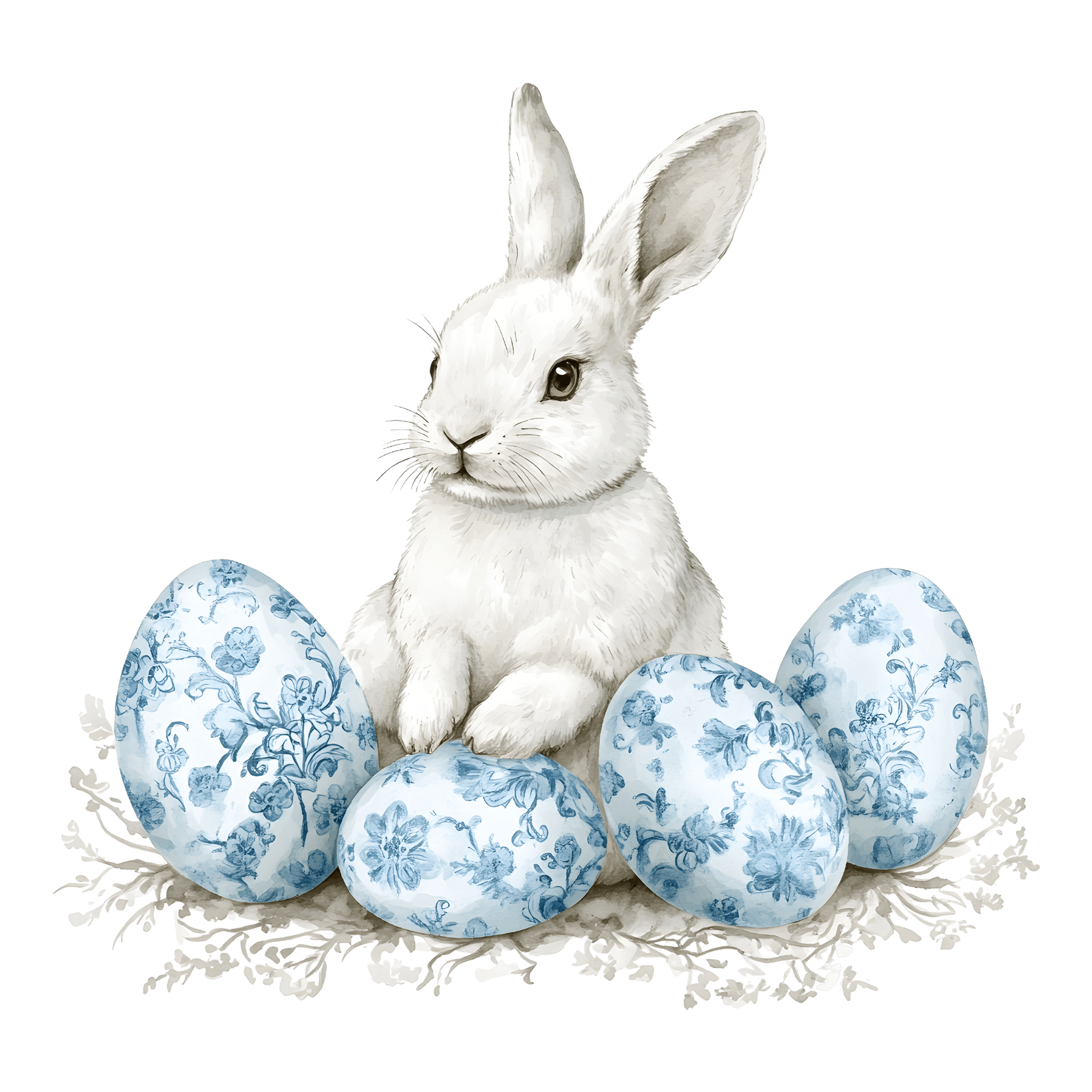 Blue Toile Easter 18 DTF (direct to film) Transfer – Twisted Image Transfers