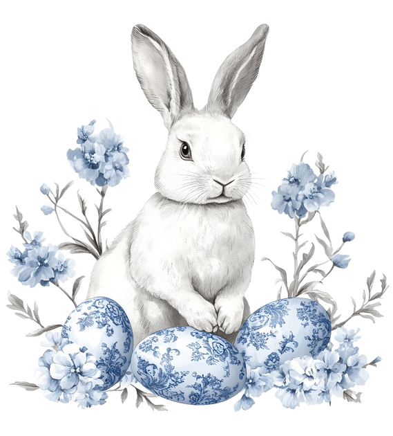 Blue Toile Easter 20 DTF (direct to film) Transfer – Twisted Image Transfers