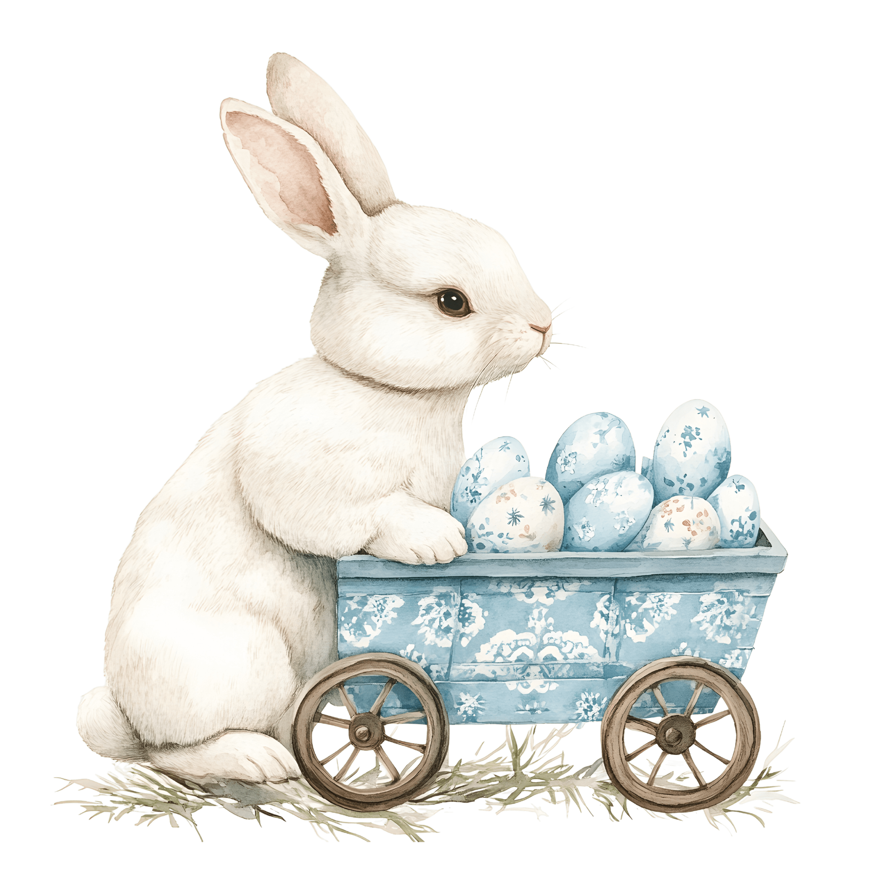 Blue Toile Easter 3 DTF (direct to film) Transfer – Twisted Image Transfers