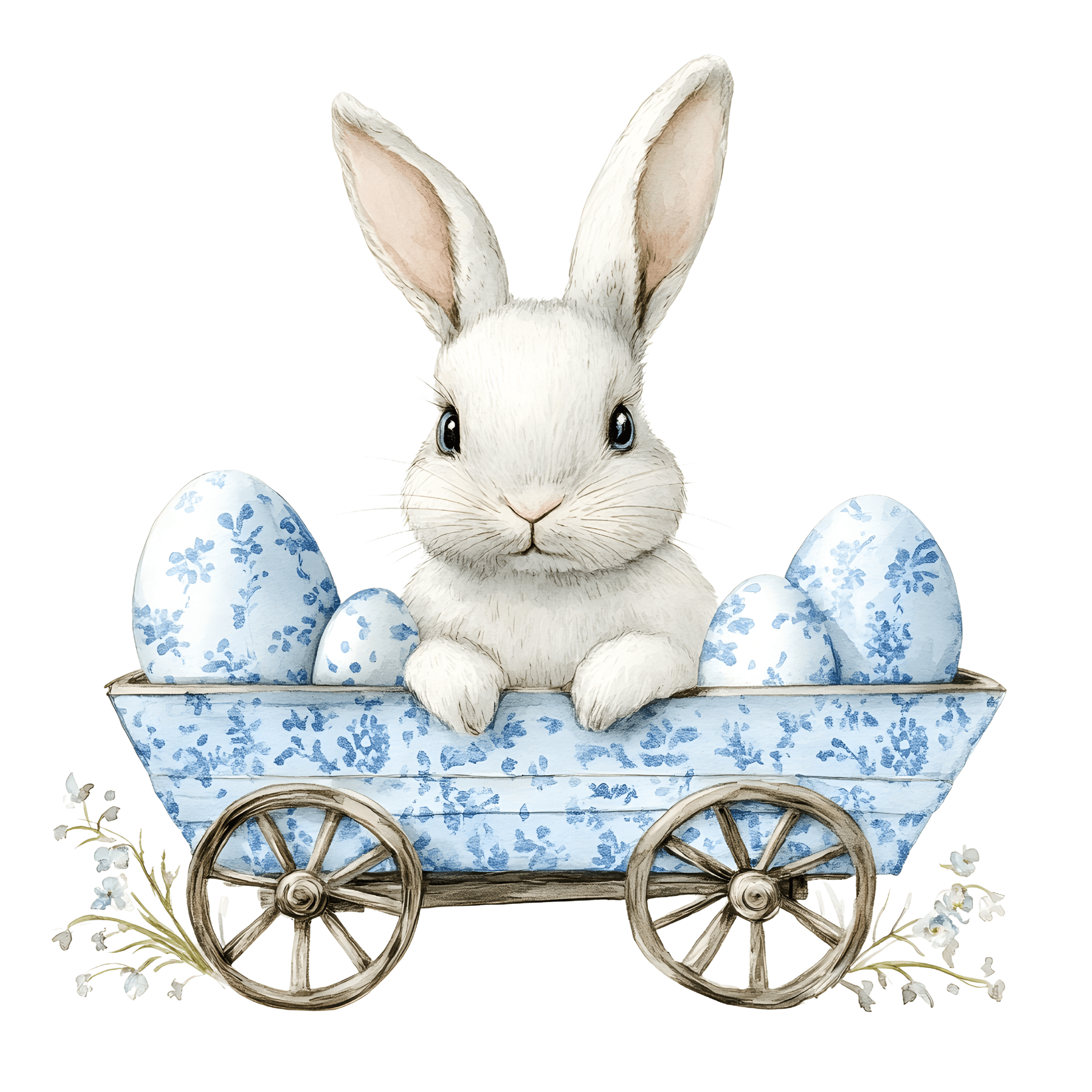 Blue Toile Easter 8 DTF (direct to film) Transfer – Twisted Image Transfers