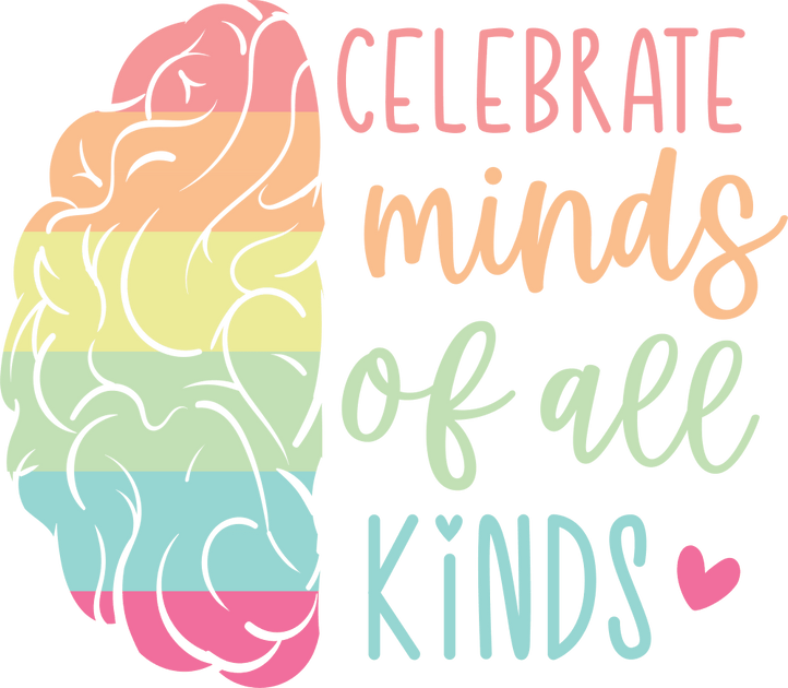 Celebrate Minds of all Kinds Brain DTF (direct to film) Transfer ...