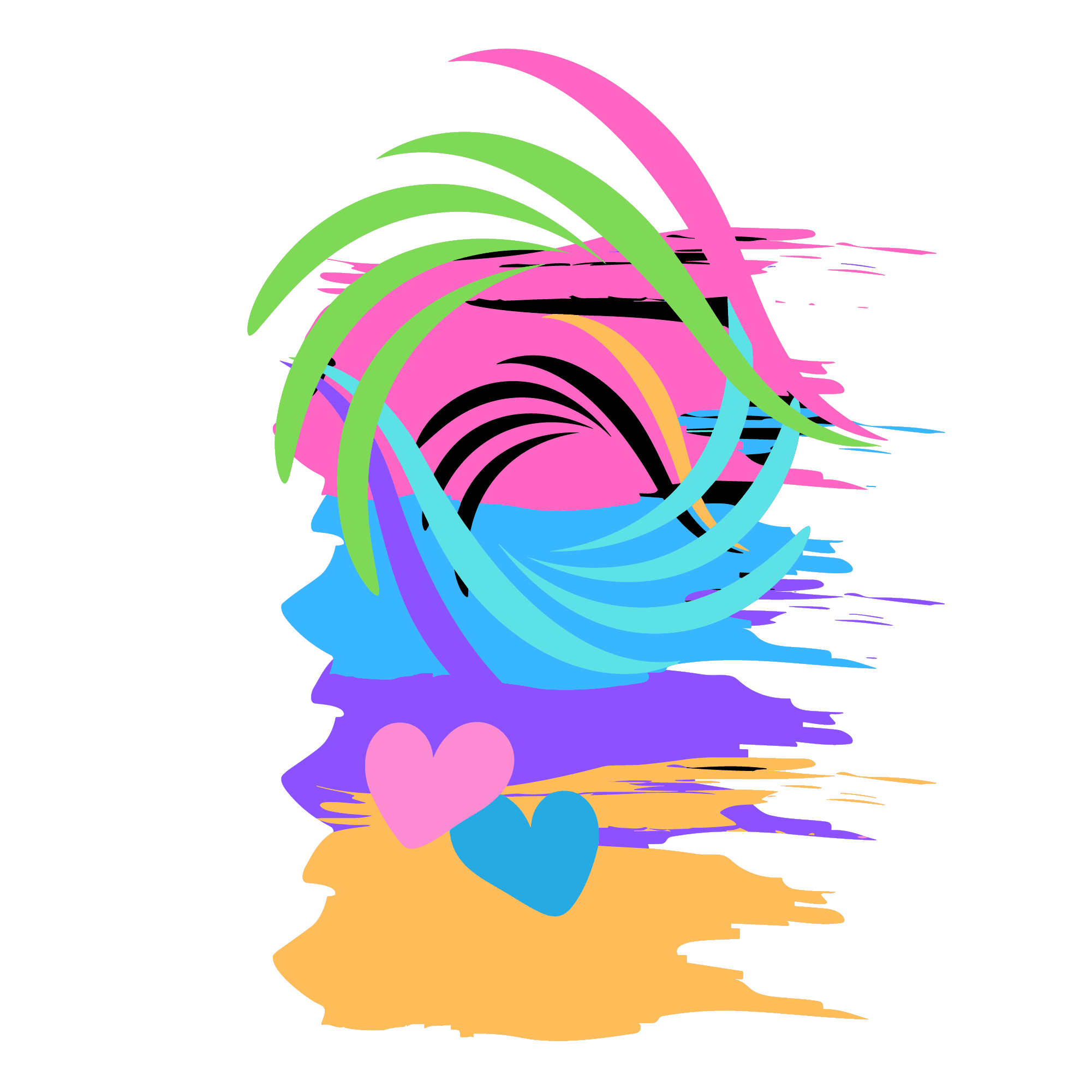 Color Drip With Two Hearts DTF (direct-to-film) Transfer – Twisted ...