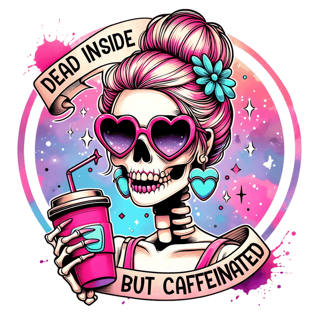 Dead Inside Pink Shades & Cup DTF (direct-to-film) Transfer – Twisted Image Transfers