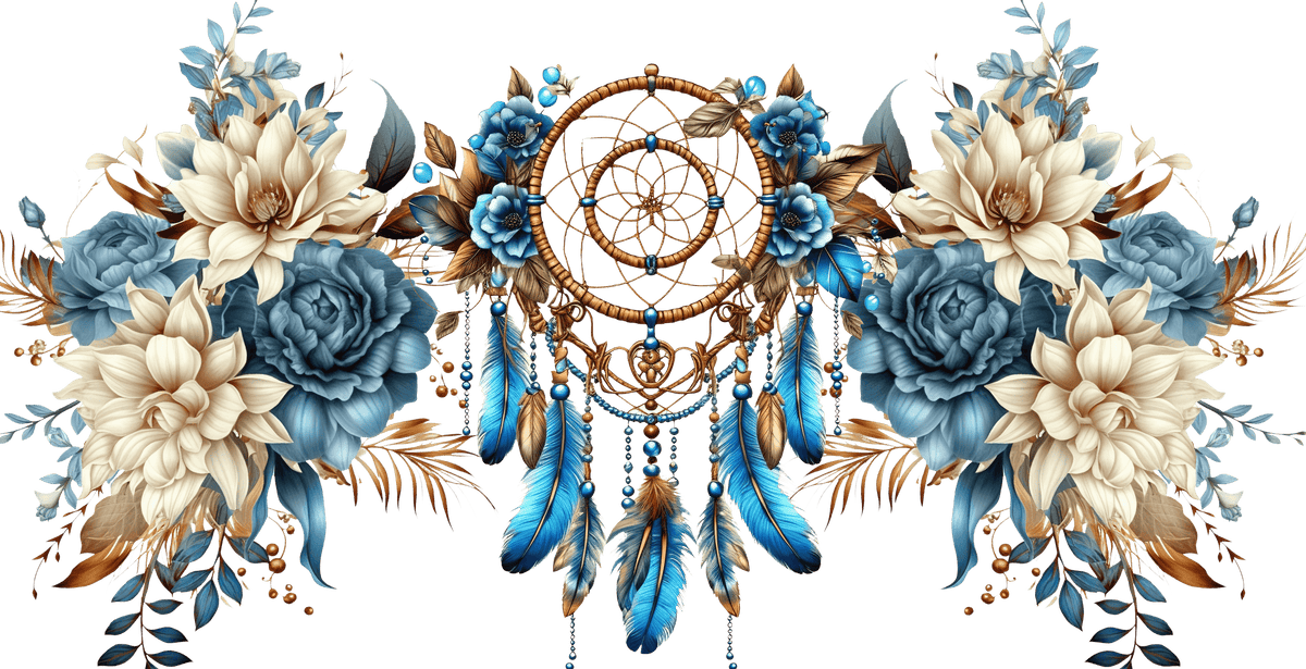 Dream Catcher Blue Boho Christmas-Retro Flower 16oz UV DTF Libby Cup Wrap – Twisted Image Transfers