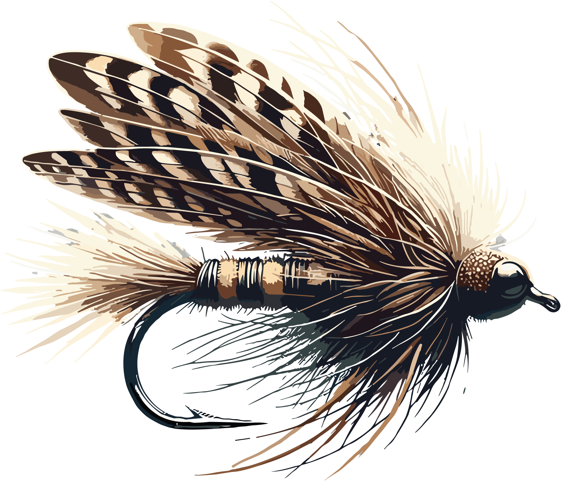 Feather Fly Fish Lure DTF (direct-to-film) Transfer – Twisted Image Transfers