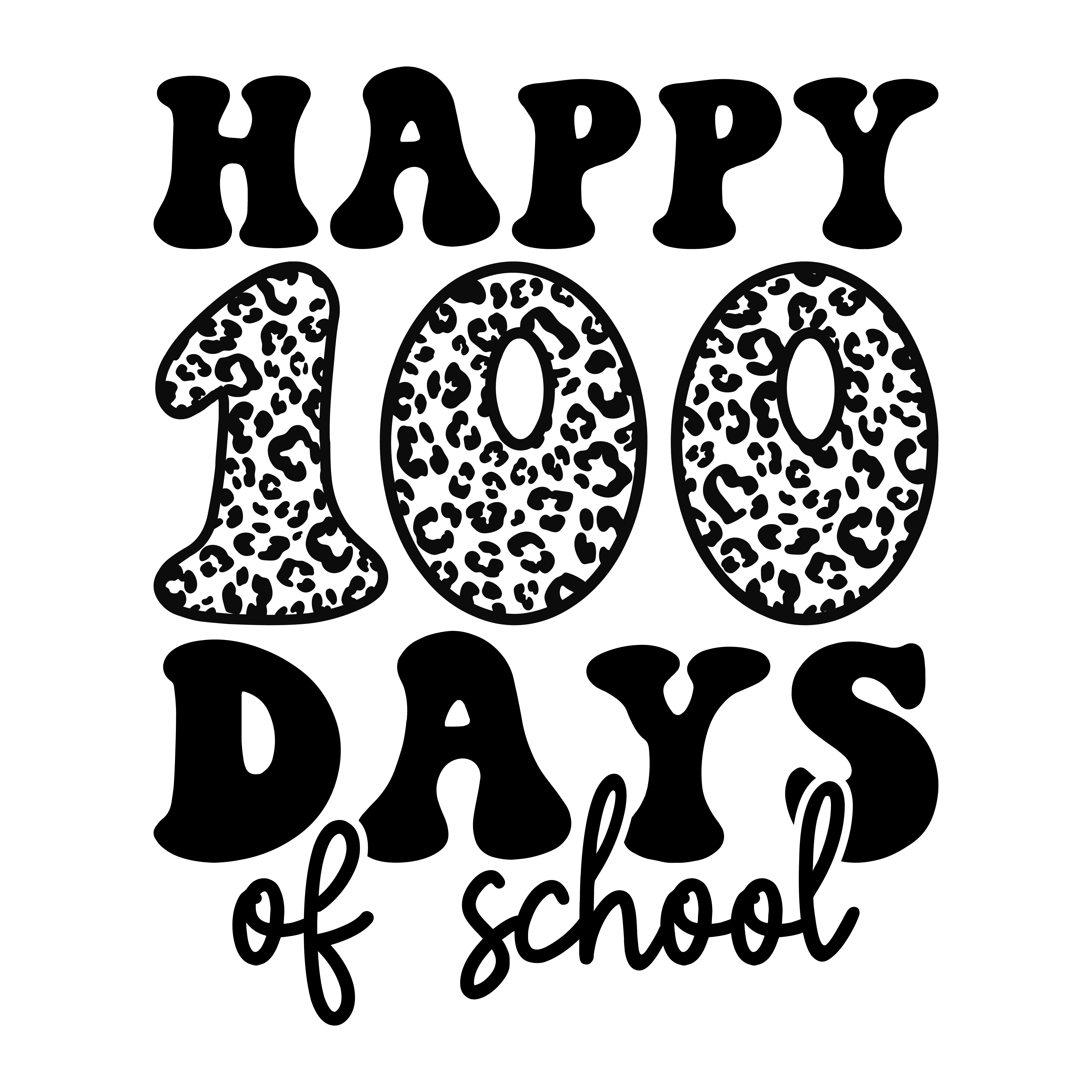 Happy 100 Days of School DTF (direct-to-film) Transfer – Twisted Image Transfers