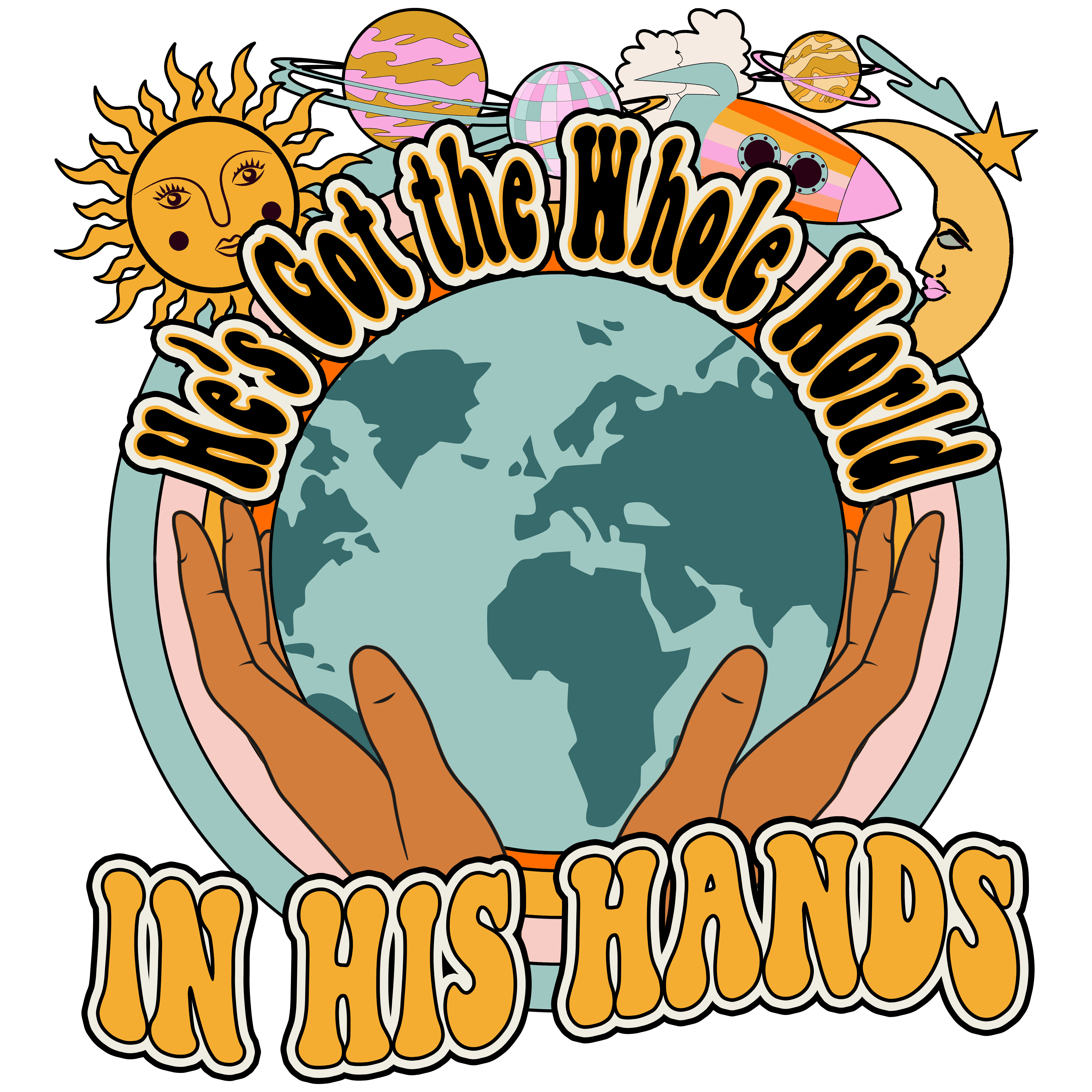 Hes Got the Whole World in his Hands Retro DTF (direct-to-film ...