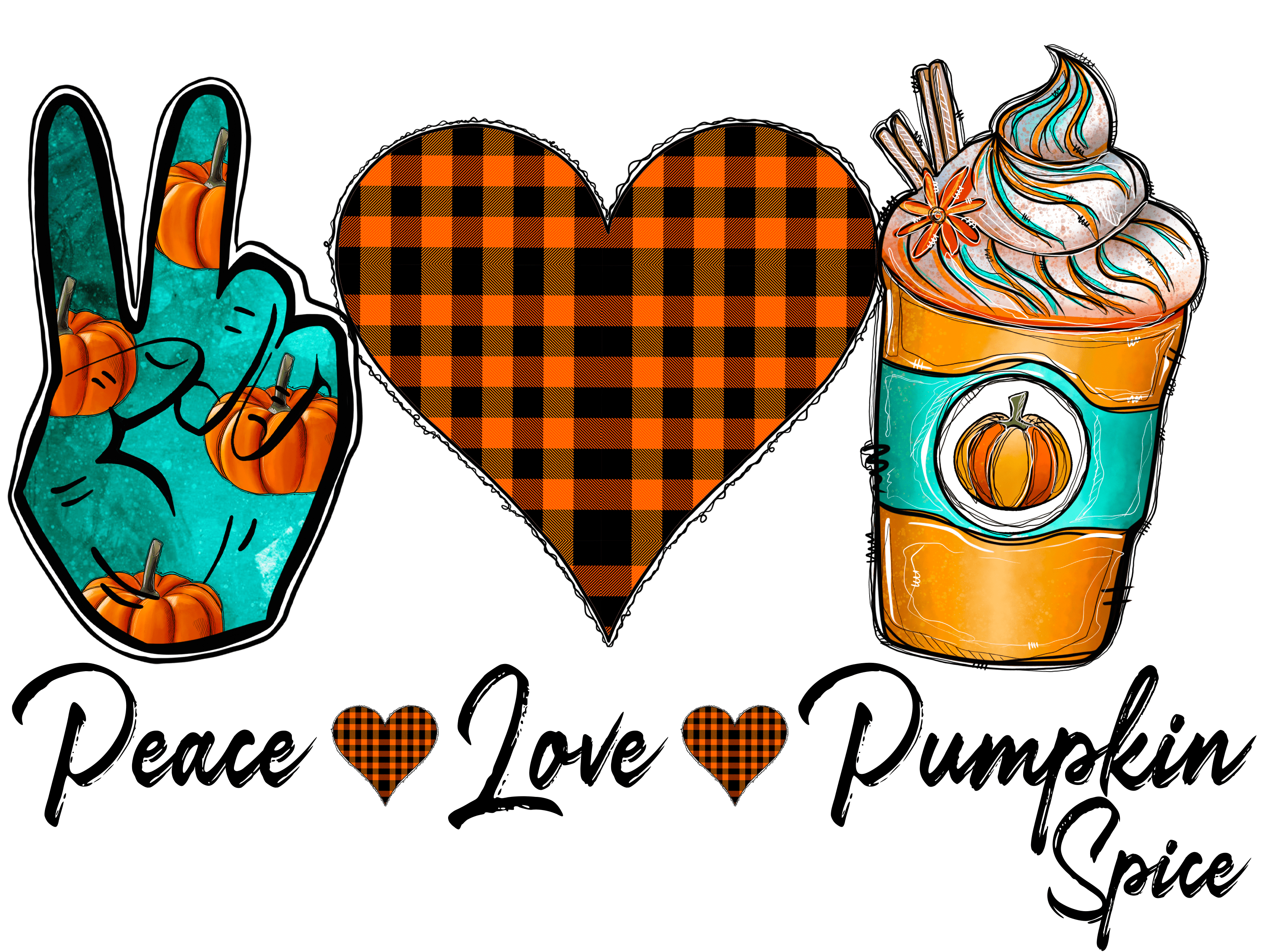 Peace Love Pumpkin Spice Dtf Direct To Film Transfer Twisted Image