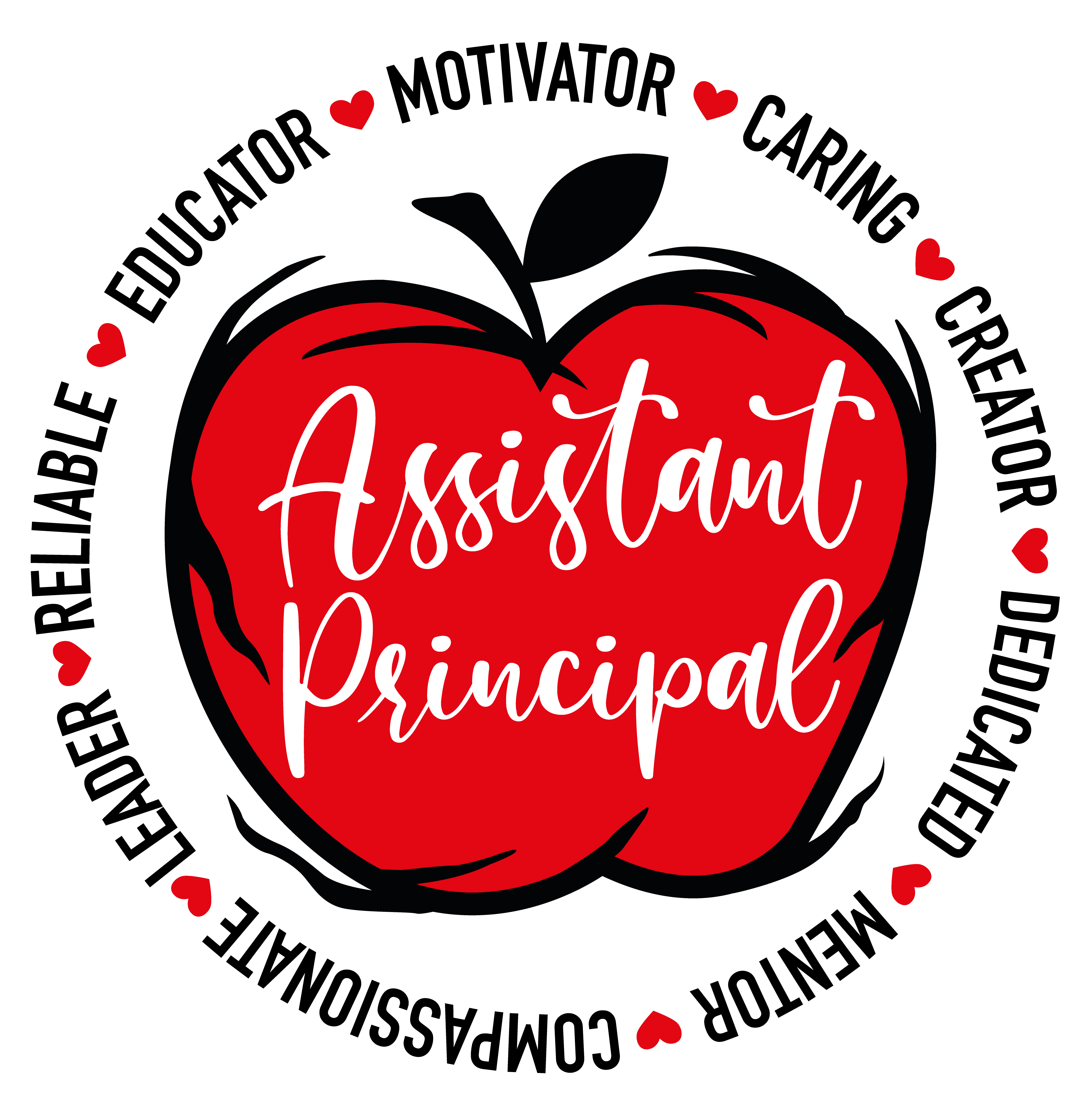 Red and Black Assistant Principal Pocket DTF (direct-to-film) Transfer ...