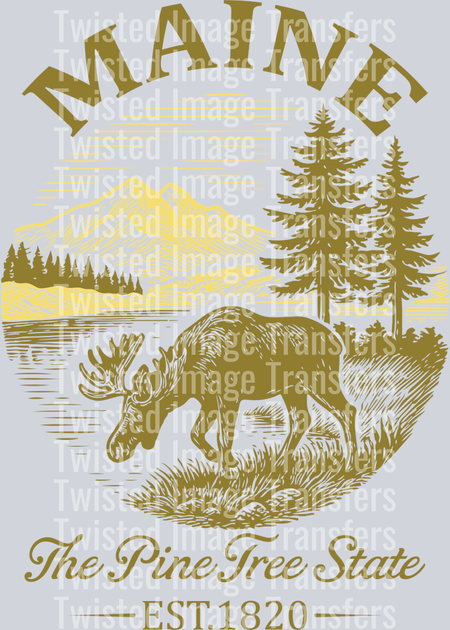 Maine The Pine Tree State DTF (direct-to-film) Transfer – Twisted Image ...