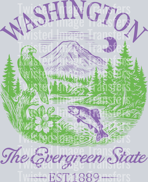 Washington The Evergreen State DTF (direct-to-film) Transfer – Twisted ...