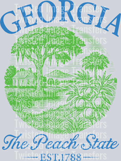 Georgia The Peach State DTF (direct-to-film) Transfer – Twisted Image ...
