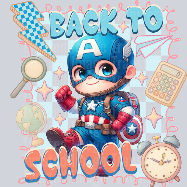 Back to School Baby Hero & Blue Lightning Bolt DTF (direct-to-film) Transfer – Twisted Image ...