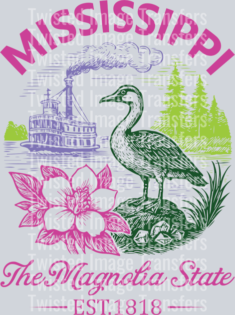Mississippi The Magnolia State DTF (direct-to-film) Transfer – Twisted ...