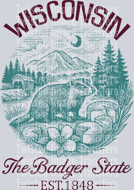 Wisconsin The Badger State DTF (direct-to-film) Transfer – Twisted ...