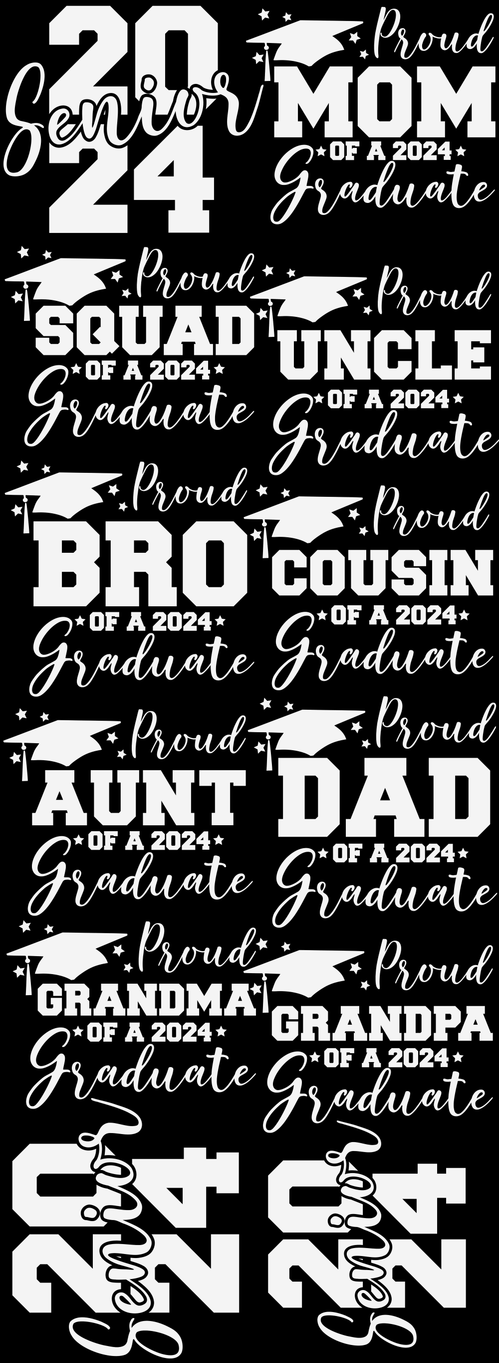 2024 Family Graduate 1 60x22" DTF Ready to Ship Gang Sheet – Twisted ...