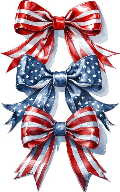 3 Stacked USA Bows DTF (direct-to-film) Transfer – Twisted Image Transfers