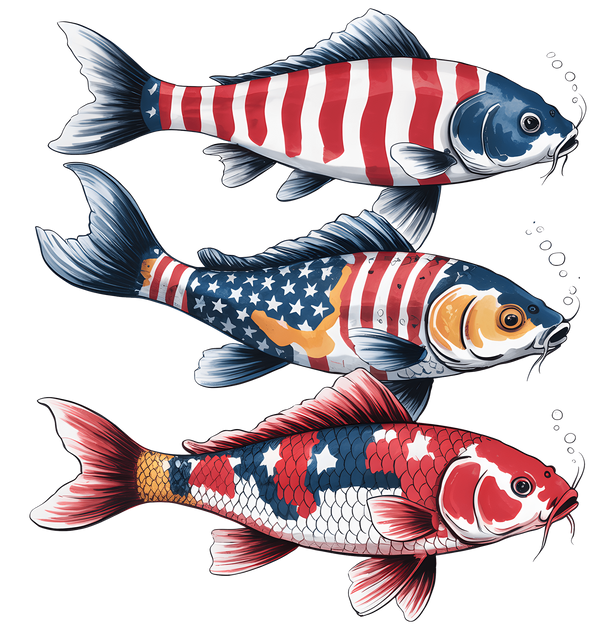 3 Stacked USA Fish DTF (direct-to-film) Transfer – Twisted Image Transfers