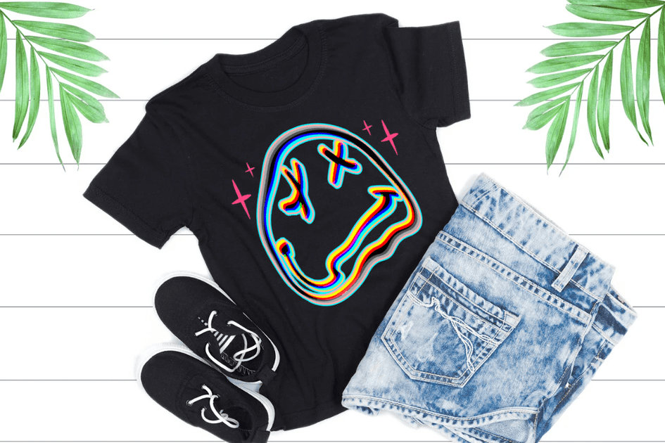 Trippy Smiley Face DTF (direct-to-film) Transfer – Twisted Image Transfers