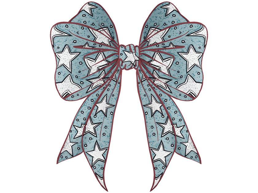 America Bow with White Stars DTF (direct-to-film) Transfer – Twisted ...