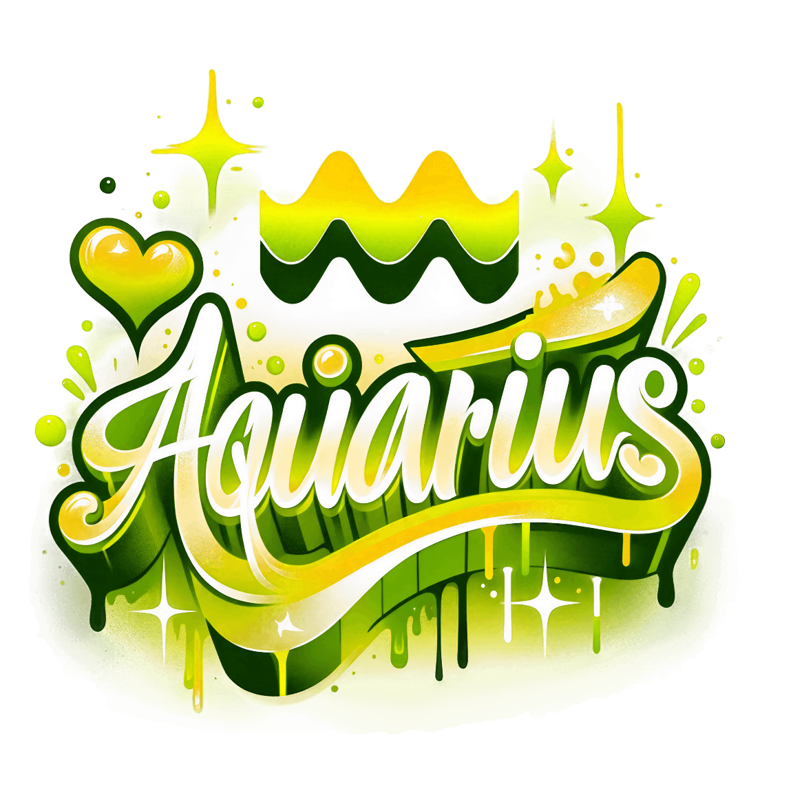 Aquarius 1 Yellow Zodiac DTF (direct-to-film) Transfer – Twisted Image ...