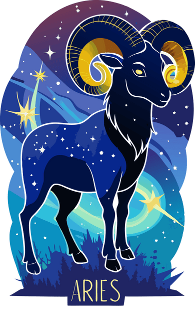 Aries Blue Background DTF (direct-to-film) Transfer – Twisted Image ...