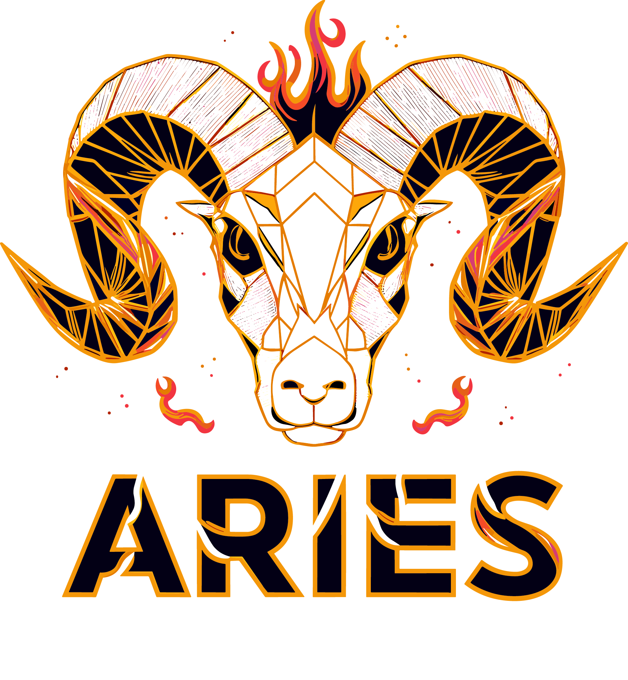Aries Ram Gold Outline DTF (direct-to-film) Transfer – Twisted Image ...