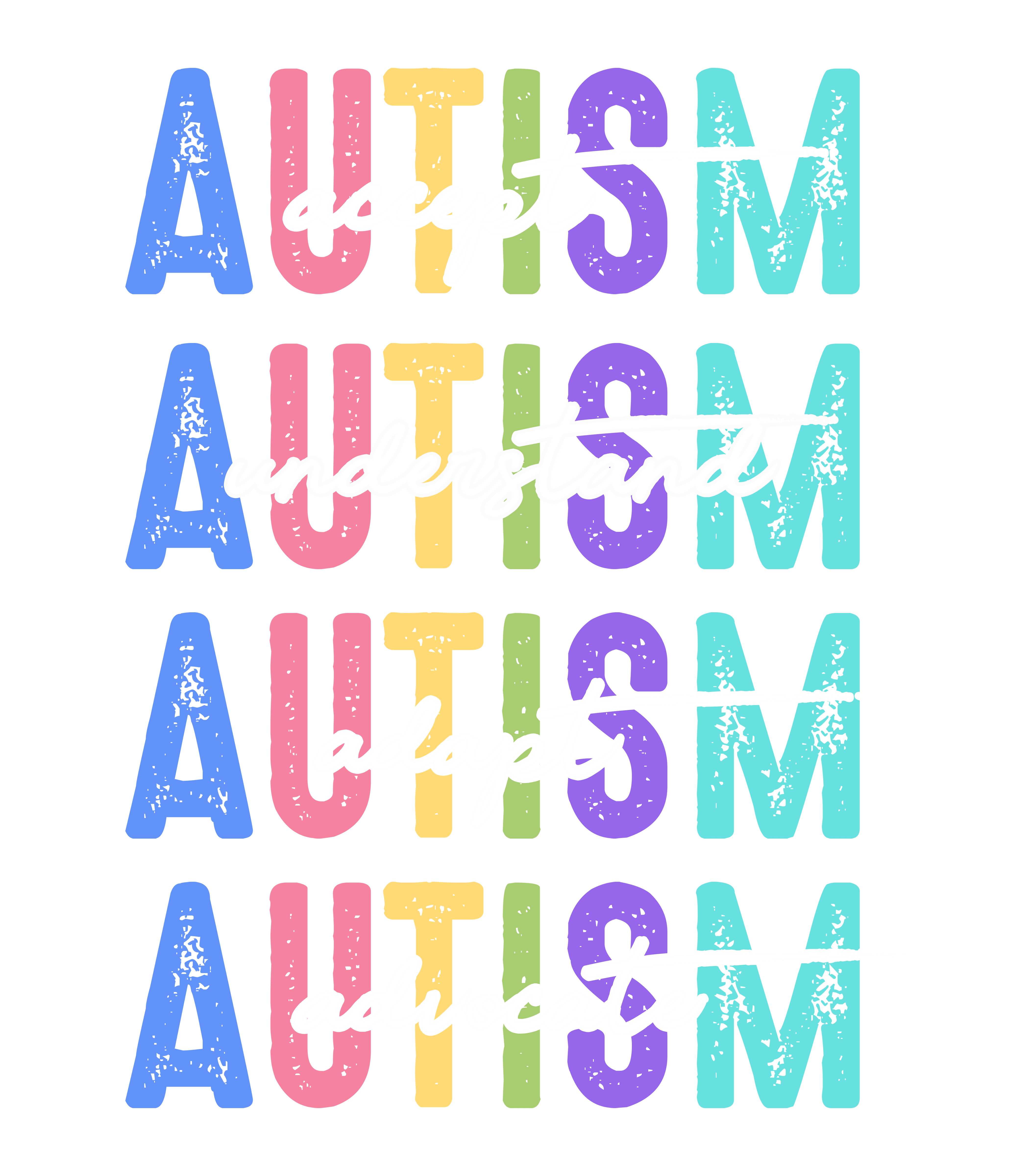 Autism Water Color Stacked DTF(direct to film) Transfer – Twisted Image ...