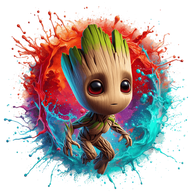 Baby Groot Walking Color Drip DTF (direct-to-film) Transfer – Twisted ...