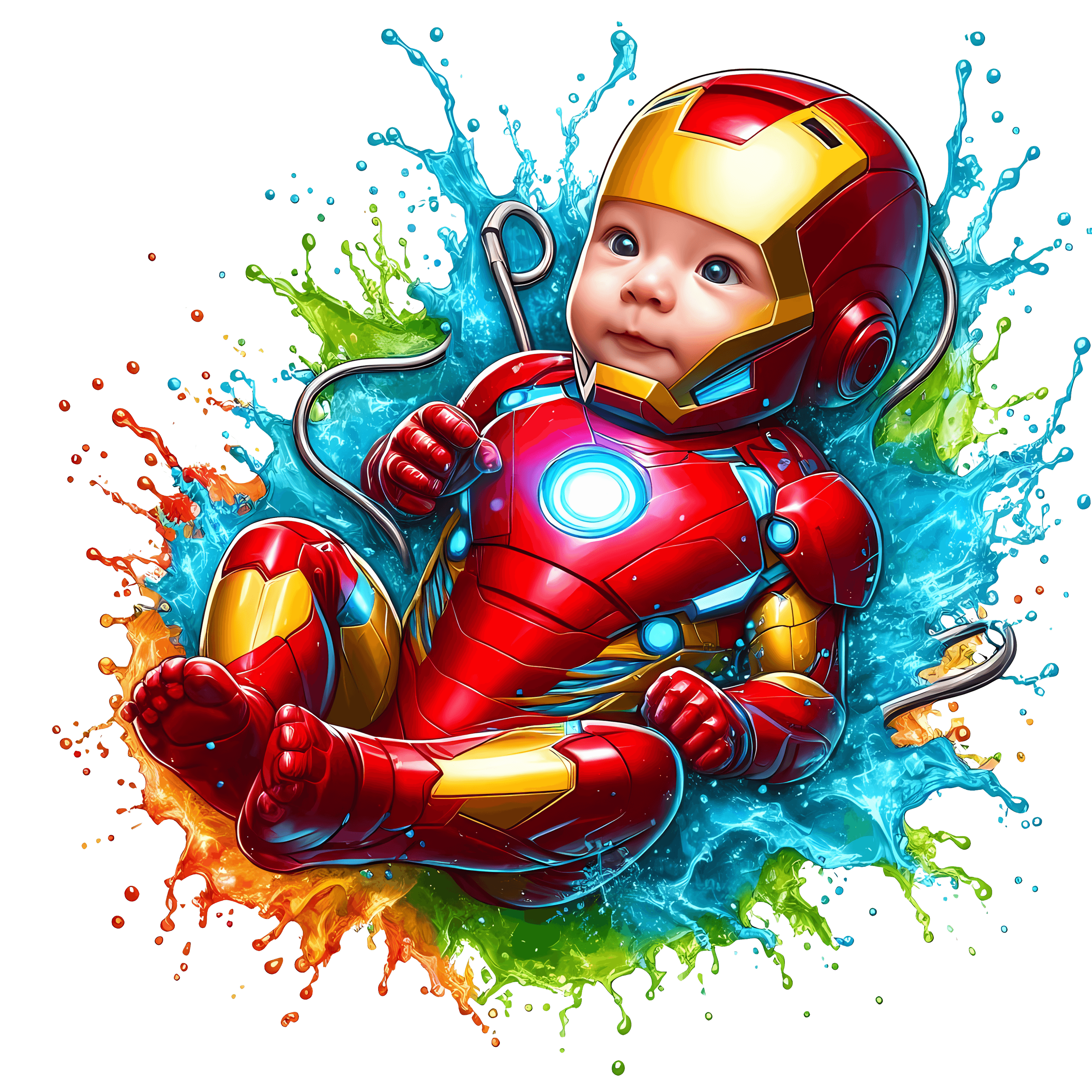 Baby Ironman Laying Color Drip DTF (direct-to-film) Transfer – Twisted ...