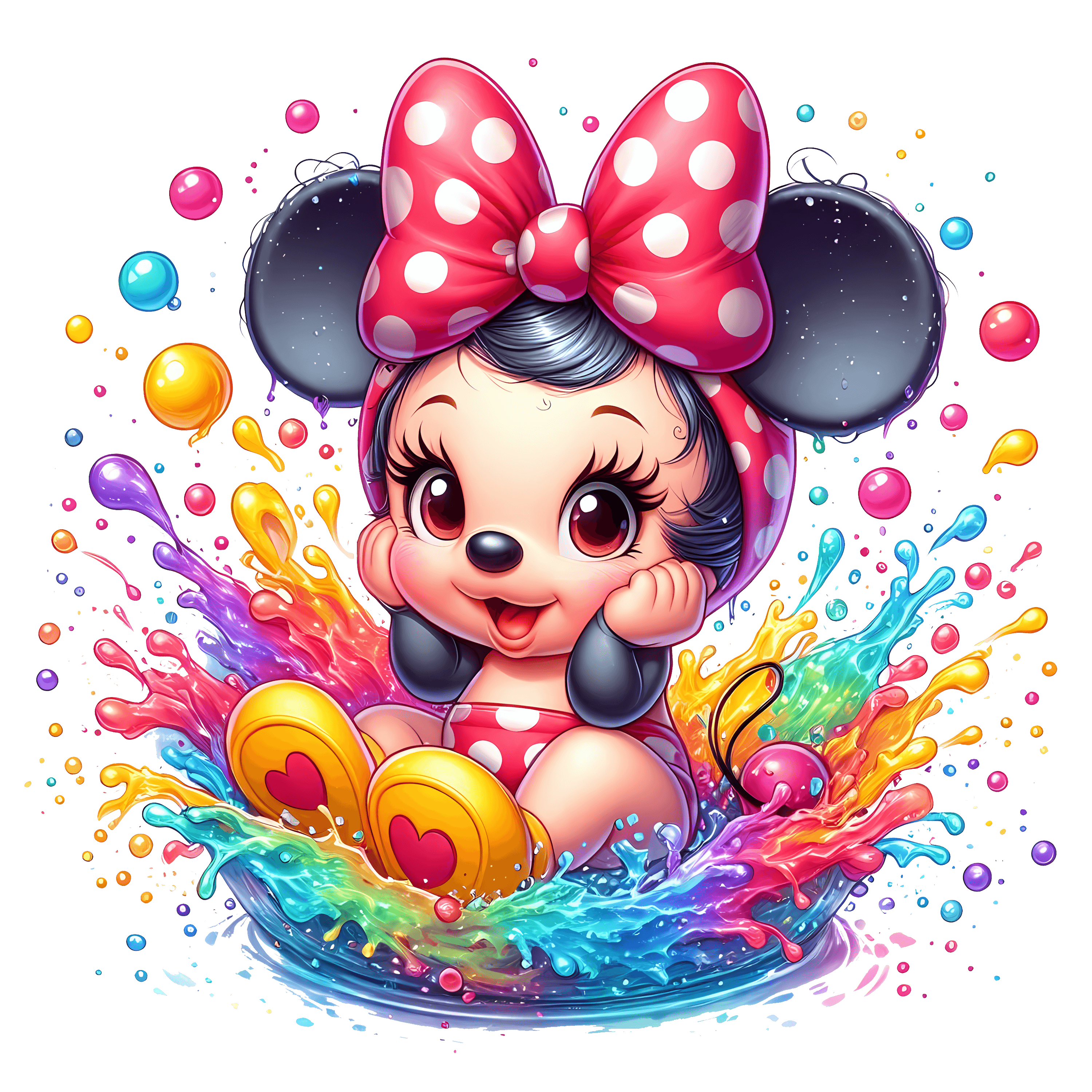 Baby Minnie in Bikini Color Drip DTF (direct-to-film) Transfer ...