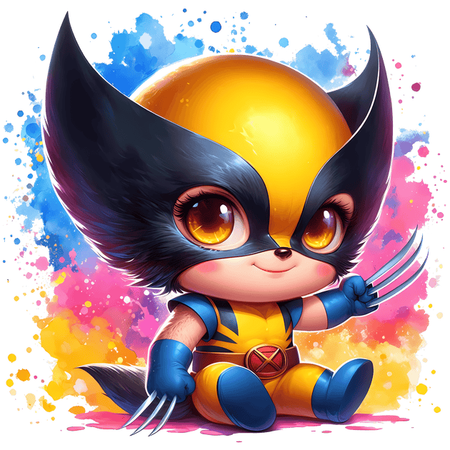 Baby Wolverine in Yellow Color Drip DTF (direct-to-film) Transfer ...