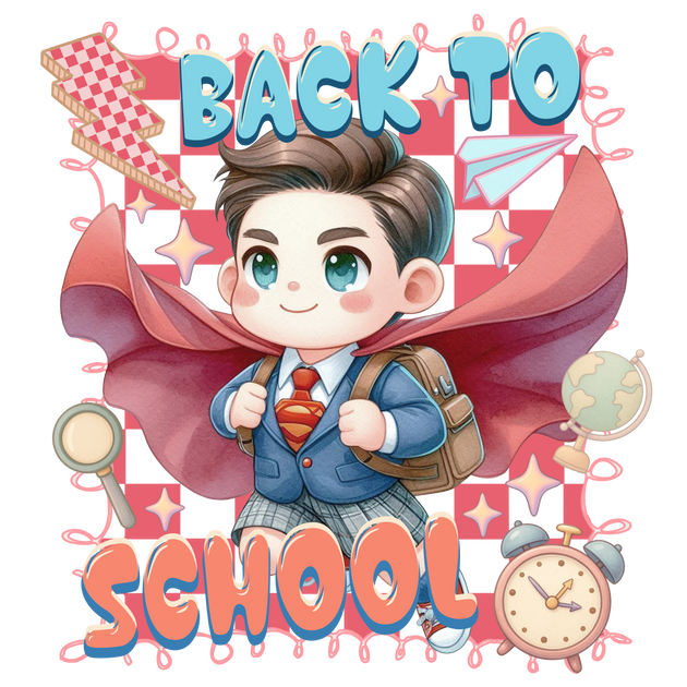 Back to School Boy in Cape & Coat DTF (direct-to-film) Transfer – Twisted Image Transfers