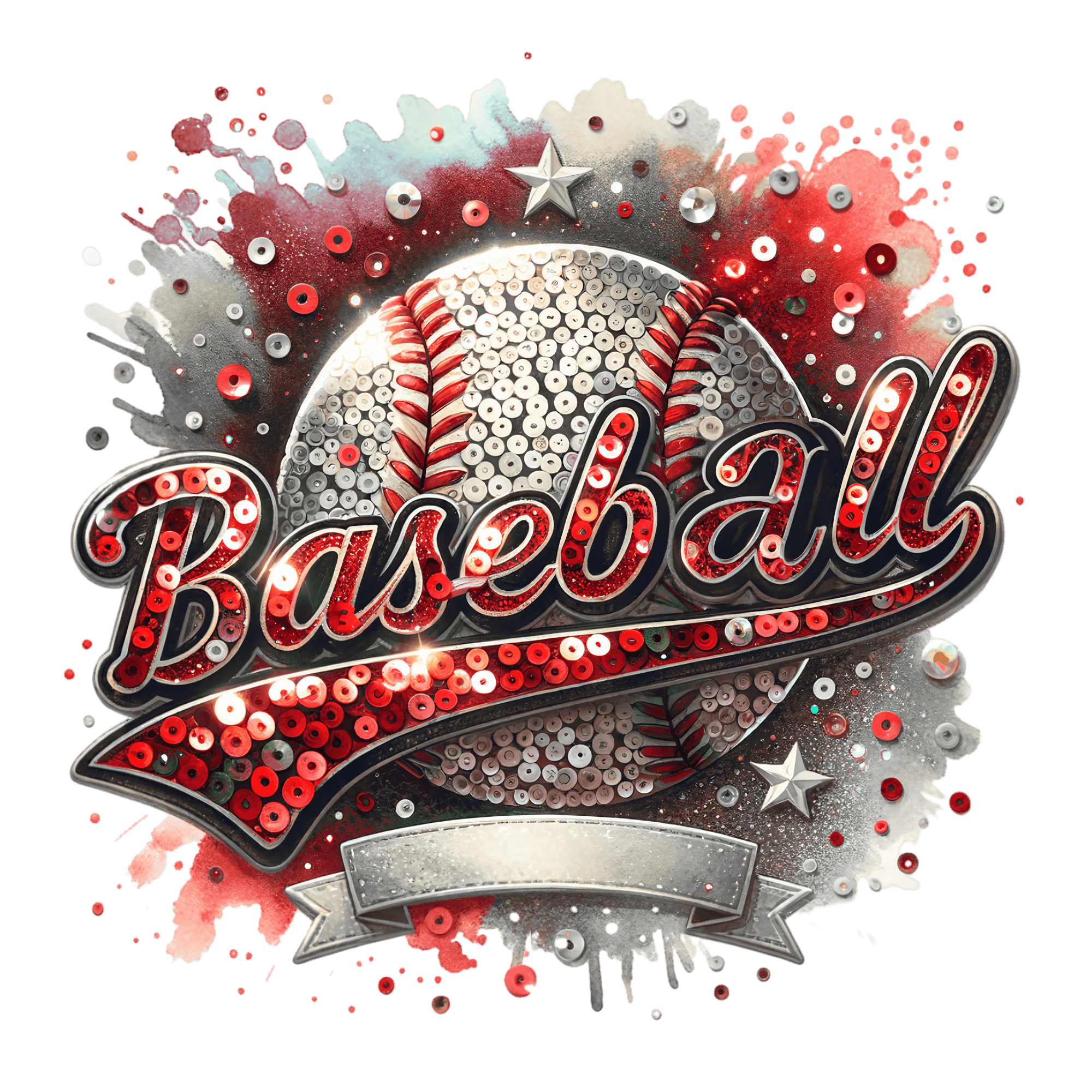 Baseball Blank Colordrip Gray & Red DTF (direct-to-film) Transfer ...