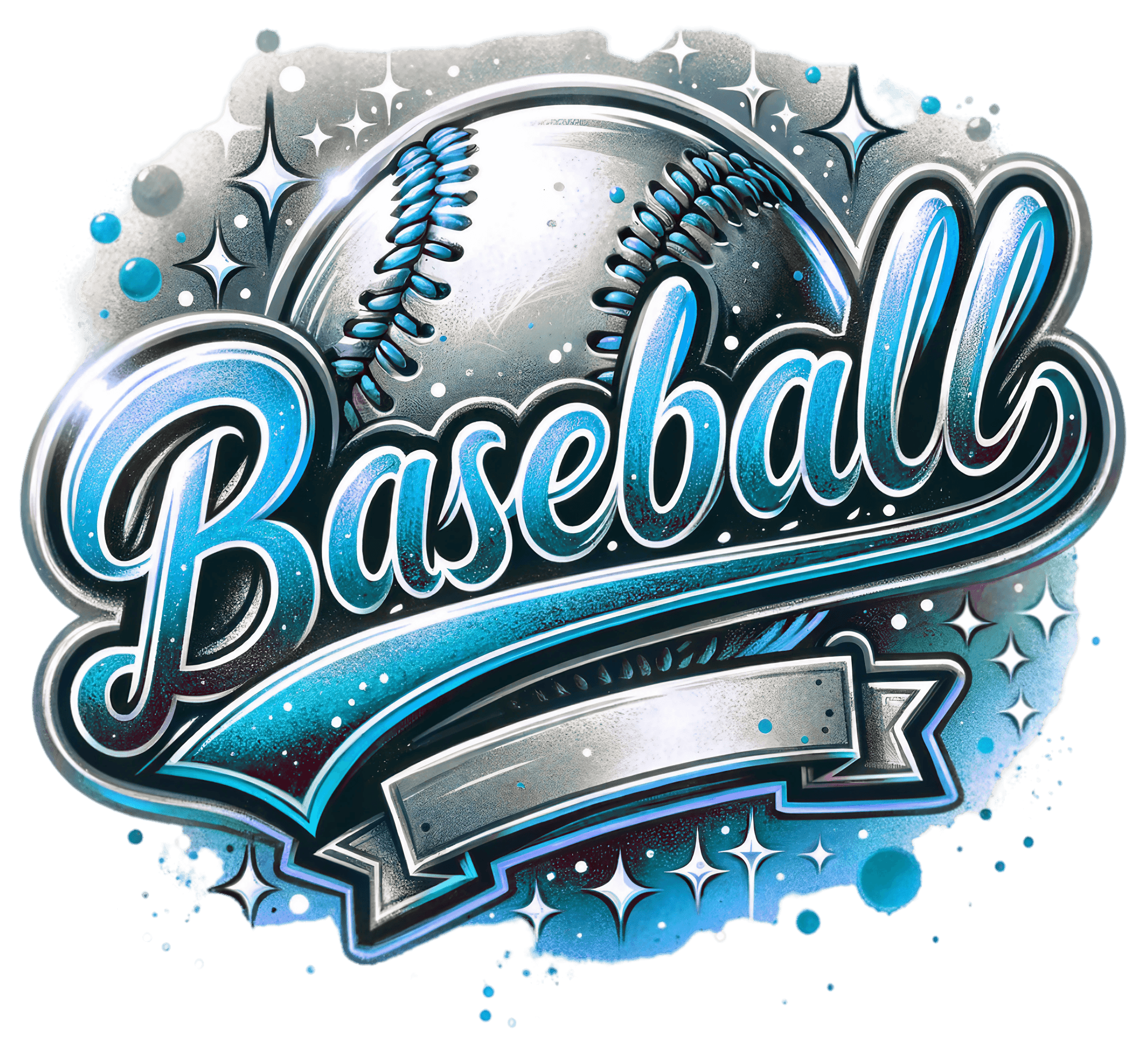 Baseball Blank in Shades of Lt Blue DTF (direct-to-film) Transfer ...