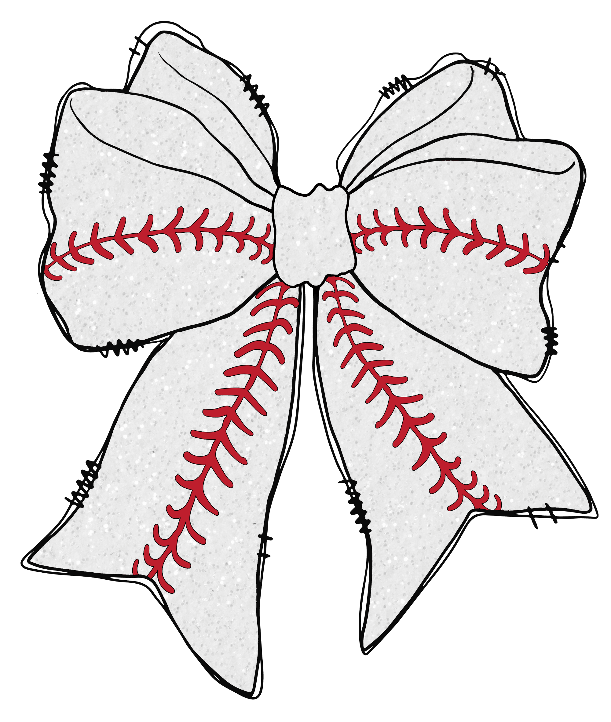 Baseball Bow DTF (direct-to-film) Transfer – Twisted Image Transfers