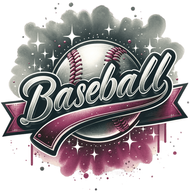 Baseball Colordrip & Maroon Laces DTF (direct-to-film) Transfer ...