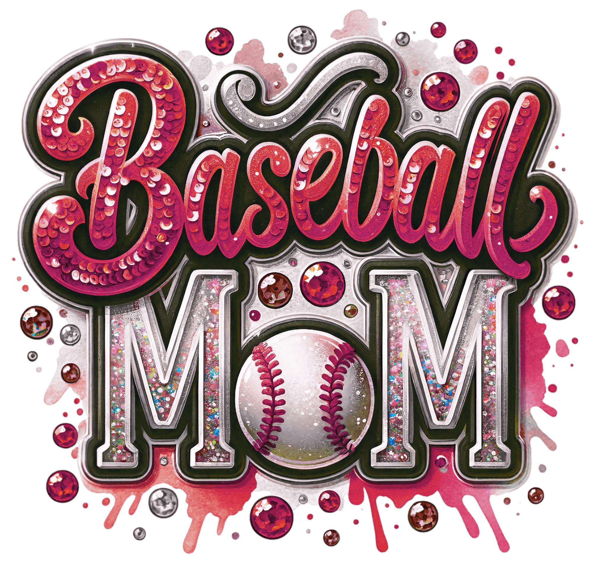 Baseball Mom Colordrip Maroon DTF (direct-to-film) Transfer – Twisted ...