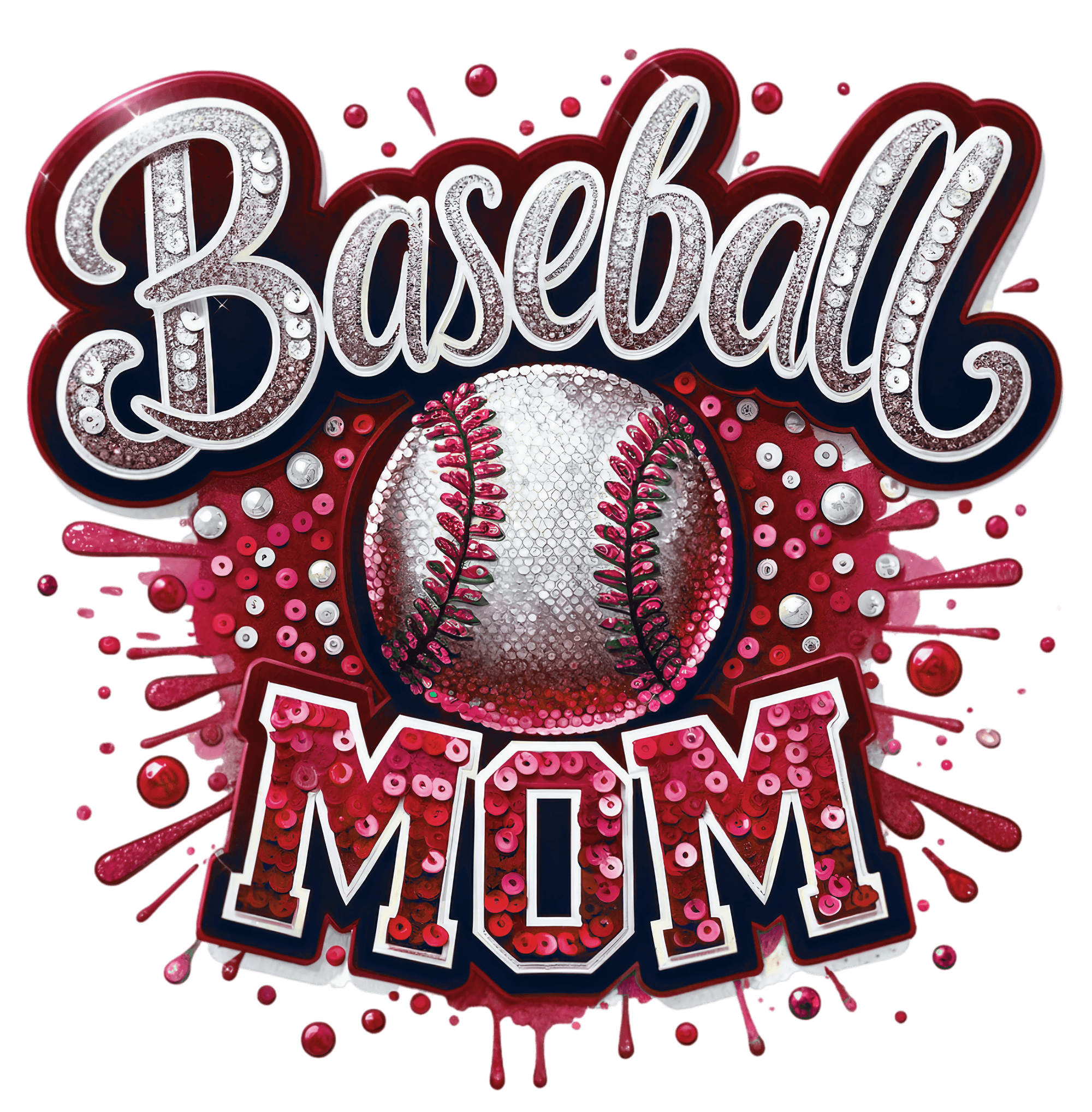 Baseball Mom Maroon Colordrip DTF (direct-to-film) Transfer – Twisted ...