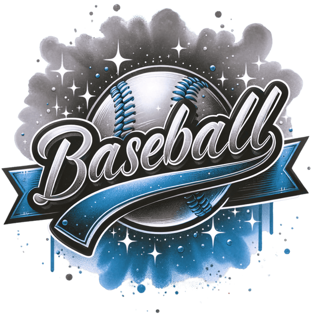 Baseball with Colordrip Blue DTF (direct-to-film) Transfer – Twisted ...