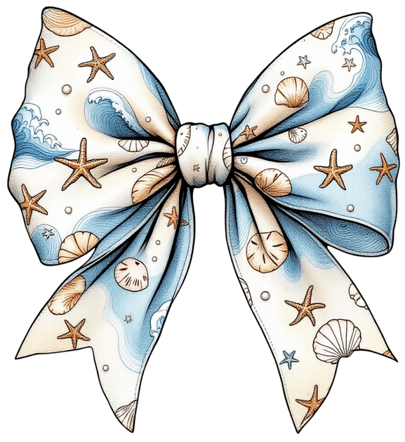Beach Bow Shells & Starfish DTF (direct-to-film) Transfer – Twisted ...