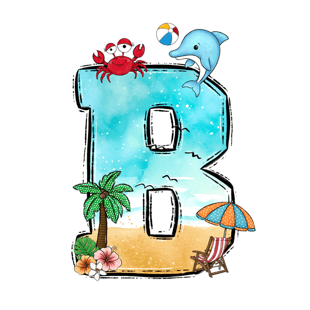 Beachy Letter B DTF (direct-to-film) Transfer – Twisted Image Transfers