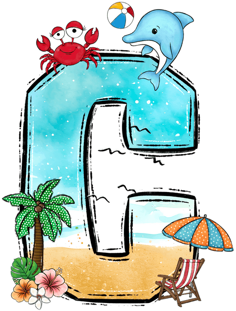 Beachy Letter C DTF (direct-to-film) Transfer – Twisted Image Transfers